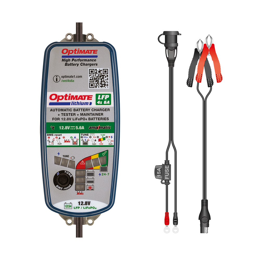 Optimate 12v 6A Lithium Charger - TM-391 - race-parts.com