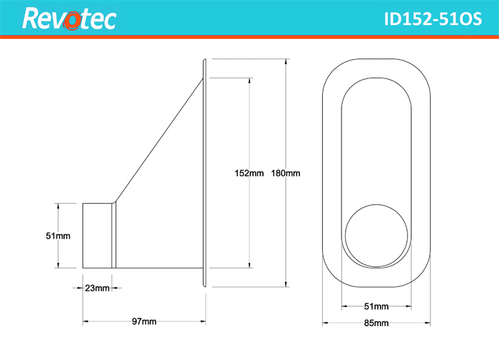 Buy Revotec 152mm x 51mm Duct | ID152-51OS - raceparts.com