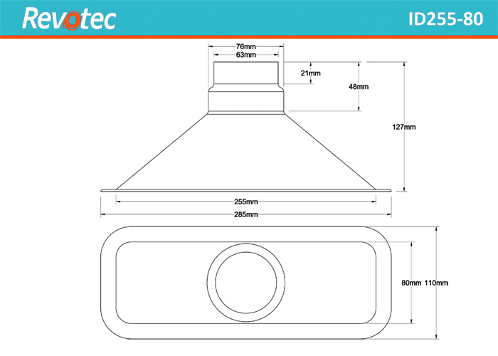 Buy Revotec 255mm x 80mm Air Duct | ID255-80 - raceparts.com