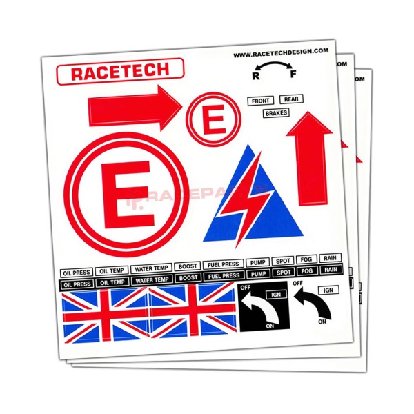 Racetech Scrutineer Sticker Sheet - SAFSTI - raceparts.com