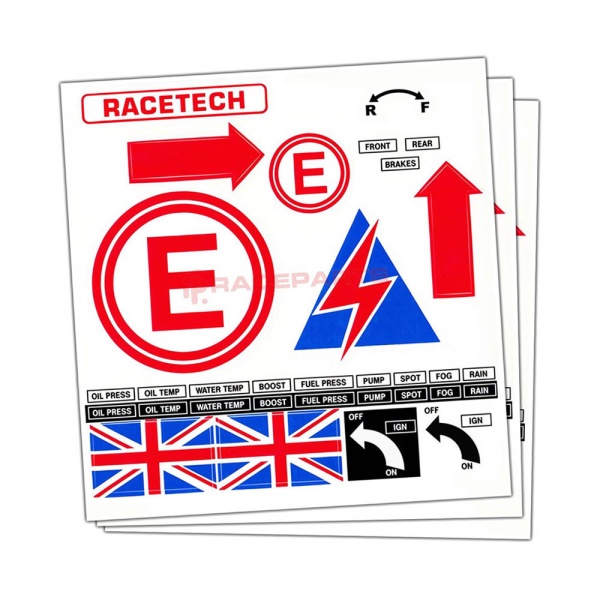 Racetech Scrutineer Sticker Sheet - SAFSTI - raceparts.com